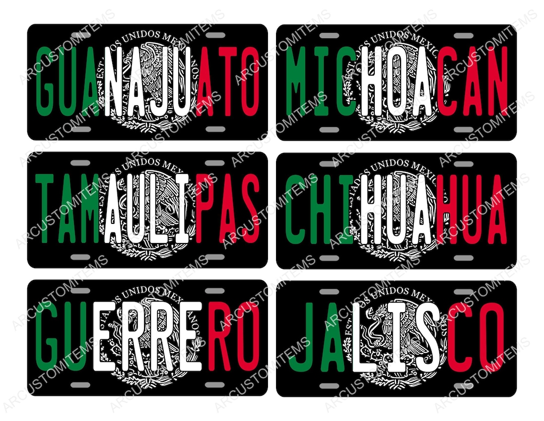 Mexico Auto Plates, Aluminum Plate for Car States Mexico, Car Plate ...