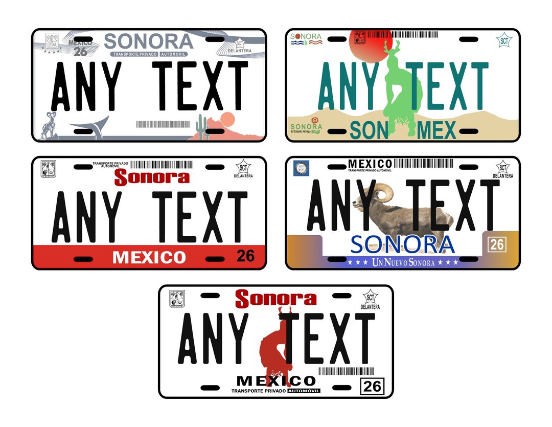 PERSONALIZED DECORATIVE SONORA Plate/ Any Text/ Car Plate Sonora/ 6 X ...