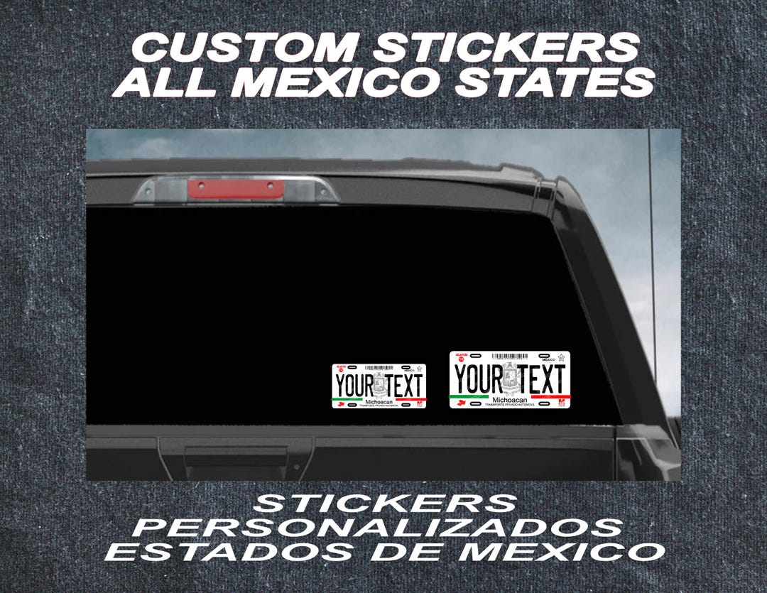 Custom Sticker Plates States Mexico, Personalized Decals States Mexico ...