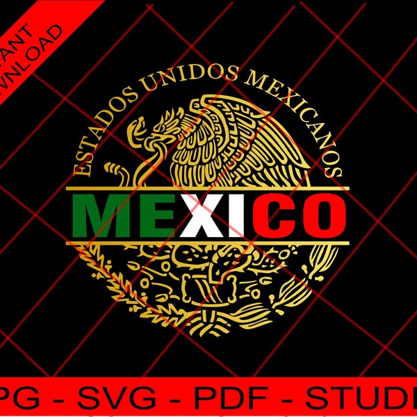 Escudo de mexico blanco y negro - Etsy México