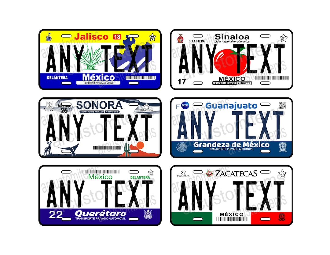 Custom Aluminum Car Plate Mexico States Car Plate Mexico Placas De ...