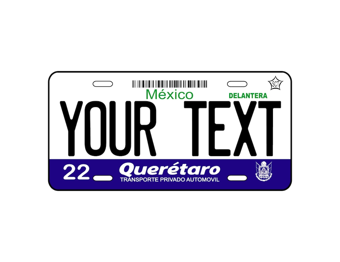 License Plate QUERETARO/ Personalized Decorative Plate of QUERETARO/ 6 ...