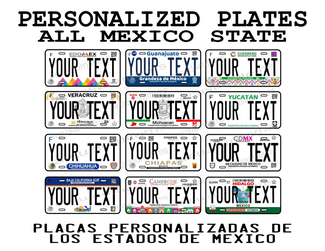 Personalized Mexico Car Plates/ Car Plate Mexico State/ Car Plates ...