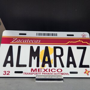 Car Plate Mexico, Auto Plate States of Mexico, ZACATECAS State Car ...
