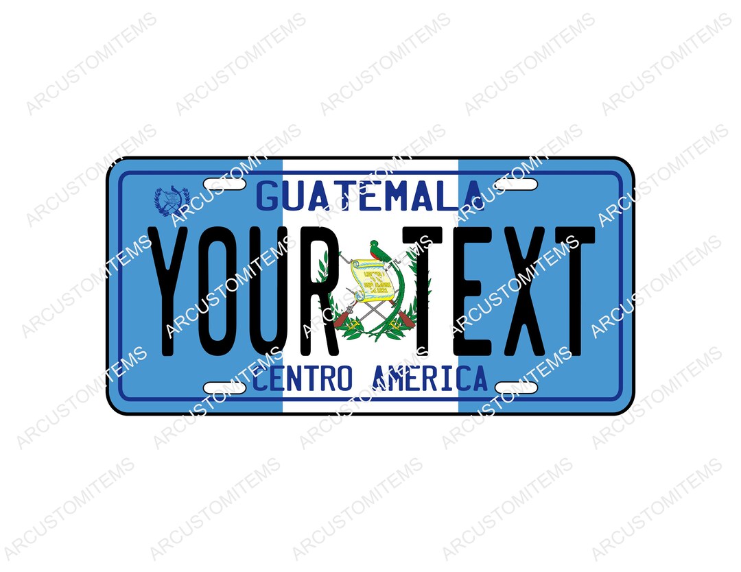 Plate Decorativa Automovil De Guatemala, Car Plate Guatemala, Plate for ...