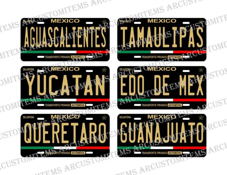 Mexican State Car License Plates, Aluminum Car License Plates for All ...
