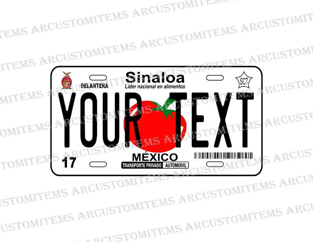 Personalized Aluminum Plate for Car of the State of SINALOA, Car Plate ...