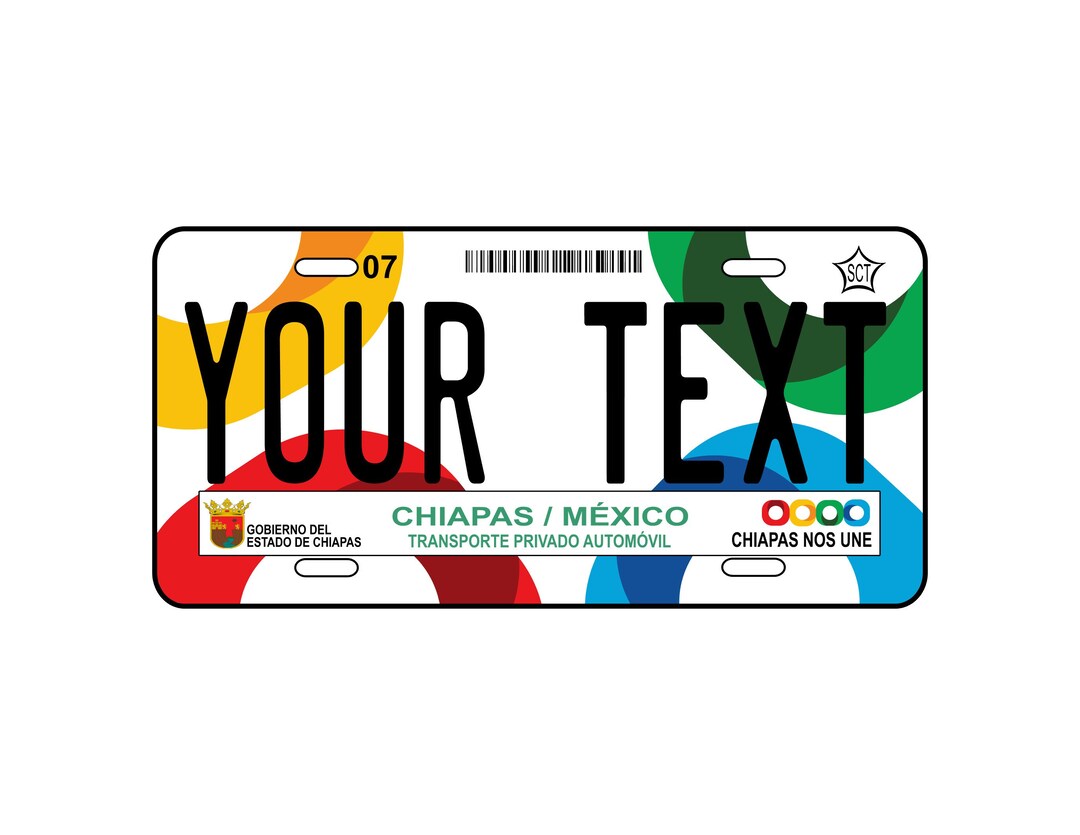 Car Plate States of Mexico, Car Plate State CHIAPAS, Auto Plates States ...