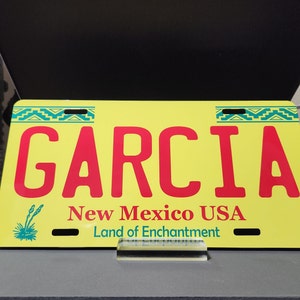 Car Plate New Mexico / NUEVO MEXICO Custom Personalized License Plate ...