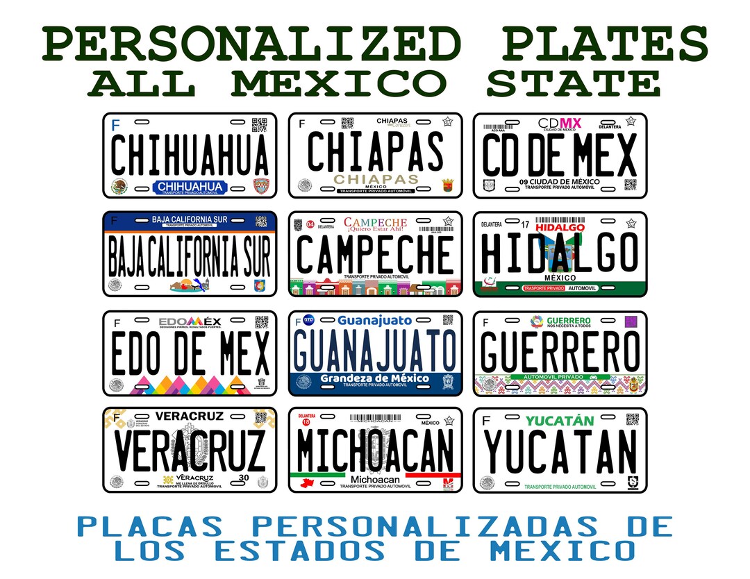Personalized Aluminum Car Plates of the United States of Mexico, Mexico ...