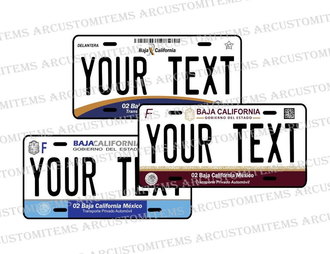 Personalized Car Plate BAJA CALIFORNIA /any Text/ Aluminum Plate 6 "x ...