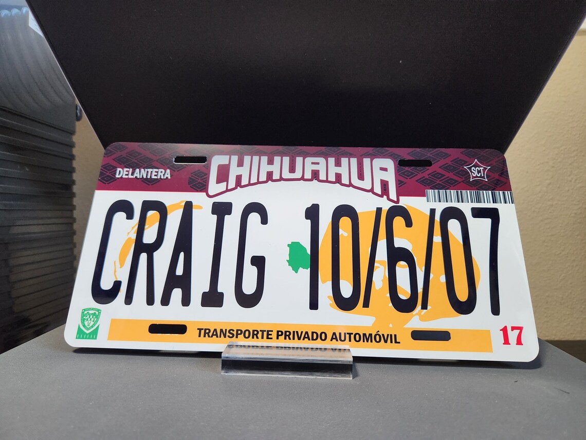 Decorative Plate State of Chihuahua, Car Plate Mexico, Car Plates of ...