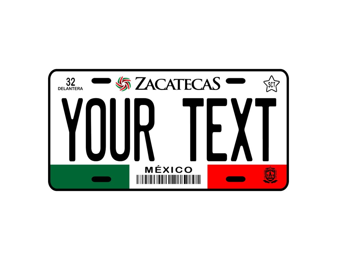 Car Plate State of ZACATECAS, Car Plate Mexico, Car Plates of the ...