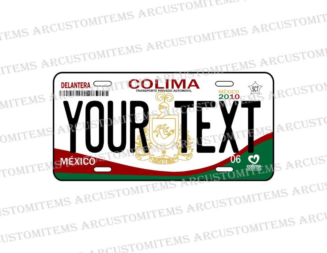 Decorative Car Plate From Colima, Car Plate Mexico, Car Plates From the ...