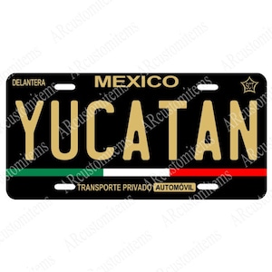 Personalized YUCATAN Car Plate, Mexico Car Plate, YUCATAN Car Plates ...