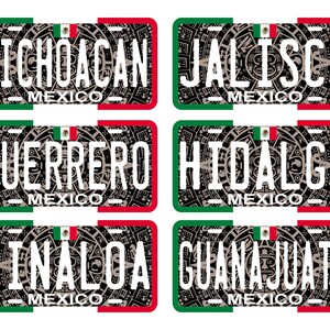 Personalized Auto Plates All States of Mexico, Car Plates States of ...