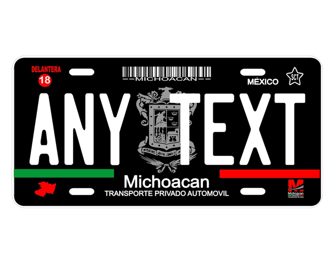 Car Plate State of Michoacan, Car Plate Mexico, Car Plates of the ...