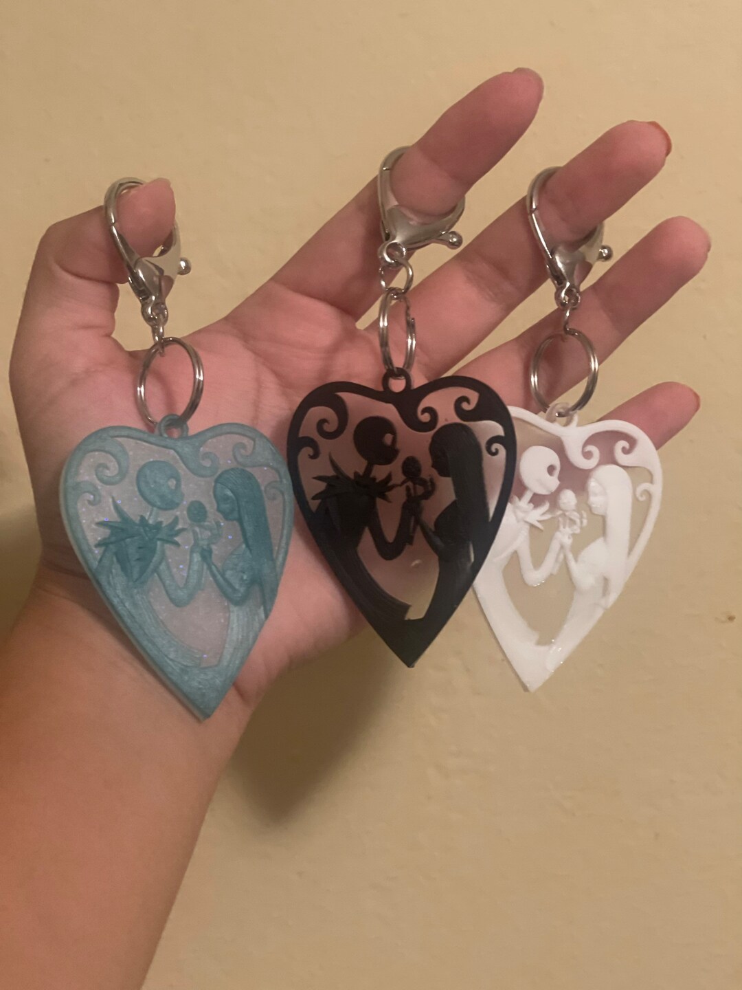 Jack and Sally Keychains - Etsy