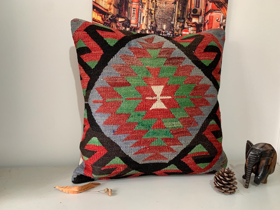 Aztec Throw Pillows, Southwestern Kilim Pillow -20x20 Pillow Covers ...