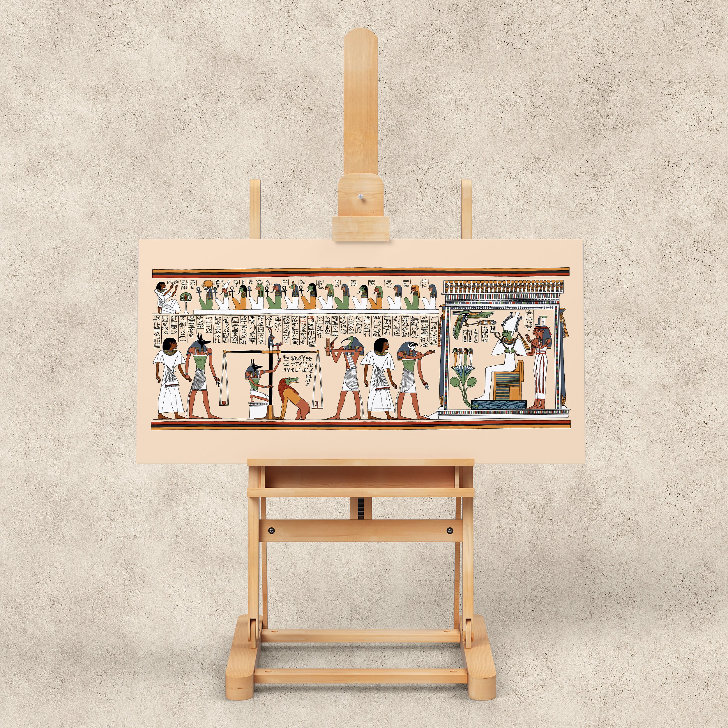 The Weighing of Hunefer’s Heart - Ancient Egyptian Panoramic Giclée ...