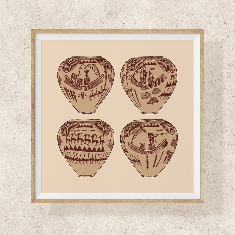 A Festival on the River Nile (naqada Pot) - Ancient Egyptian Square ...