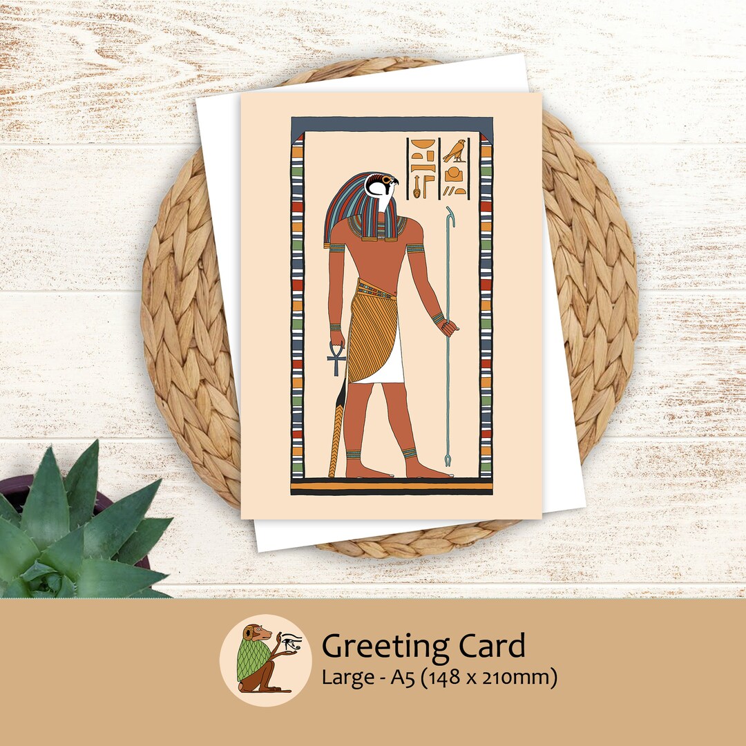 Ancient Egyptian A5 Greeting Card “horus" Hawk or Falcon-headed ...