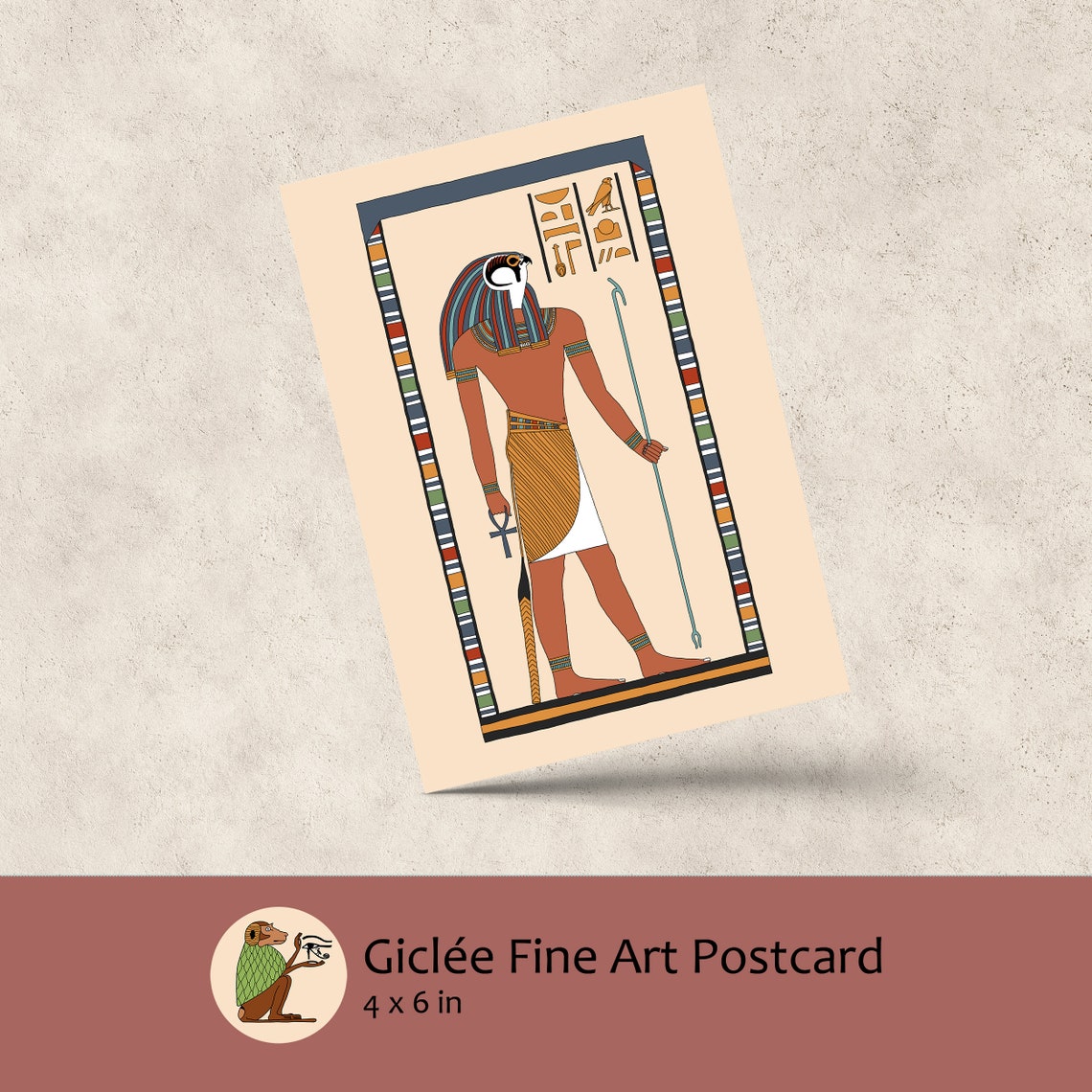 God Horus Ancient Egyptian Reproduction Postcard Art Print 6x4in: Hawk ...