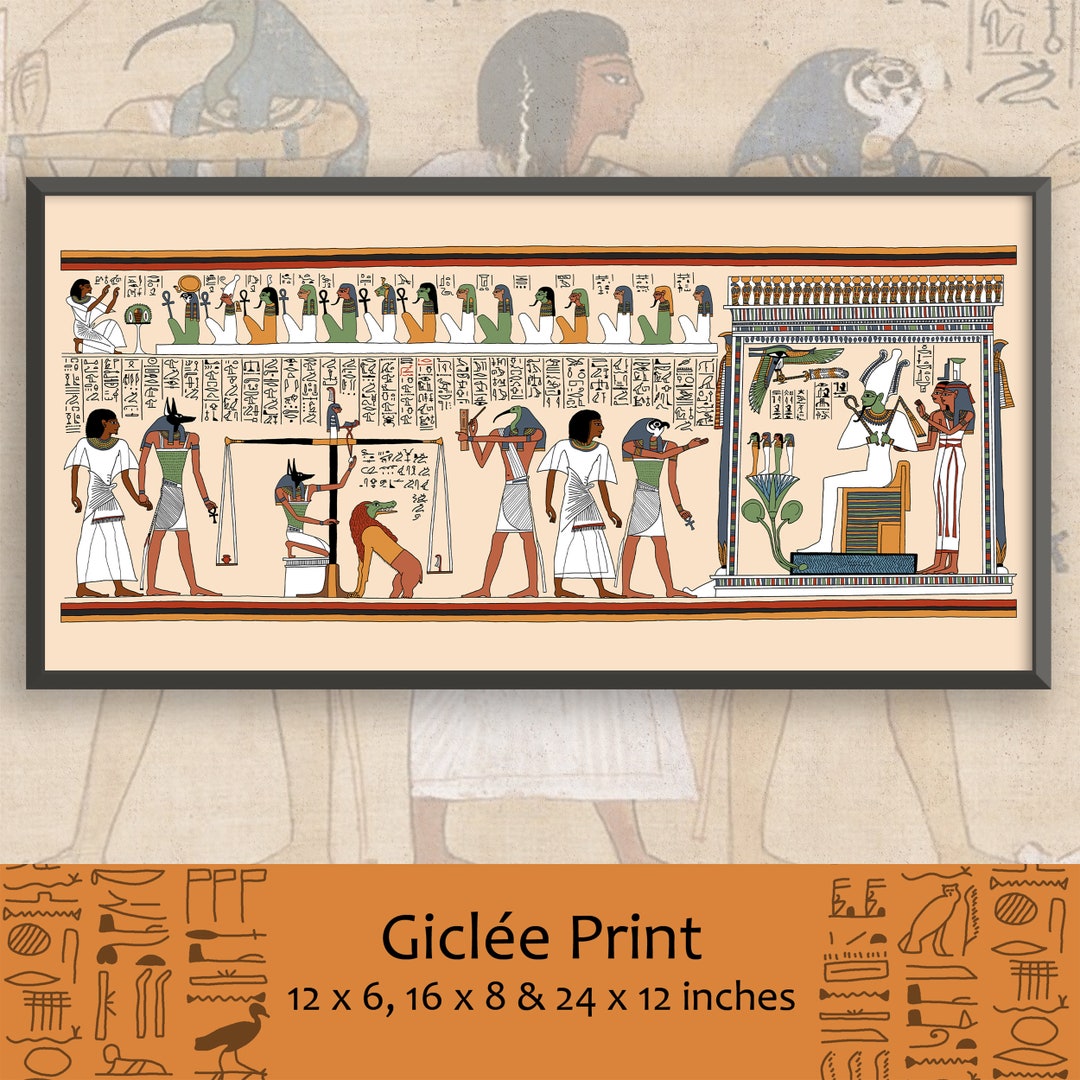The Weighing of Hunefer’s Heart - Ancient Egyptian Panoramic Giclée ...