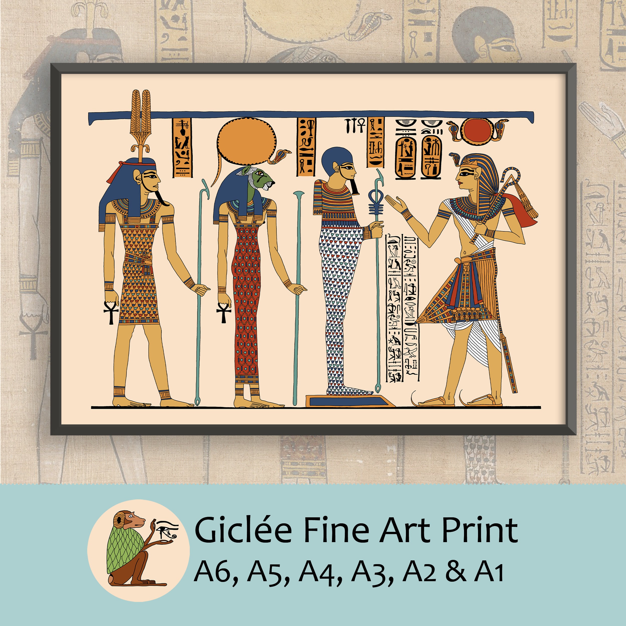 Ancient Egyptian Reproduction Unframed Art Print the Triad of Memphis ...
