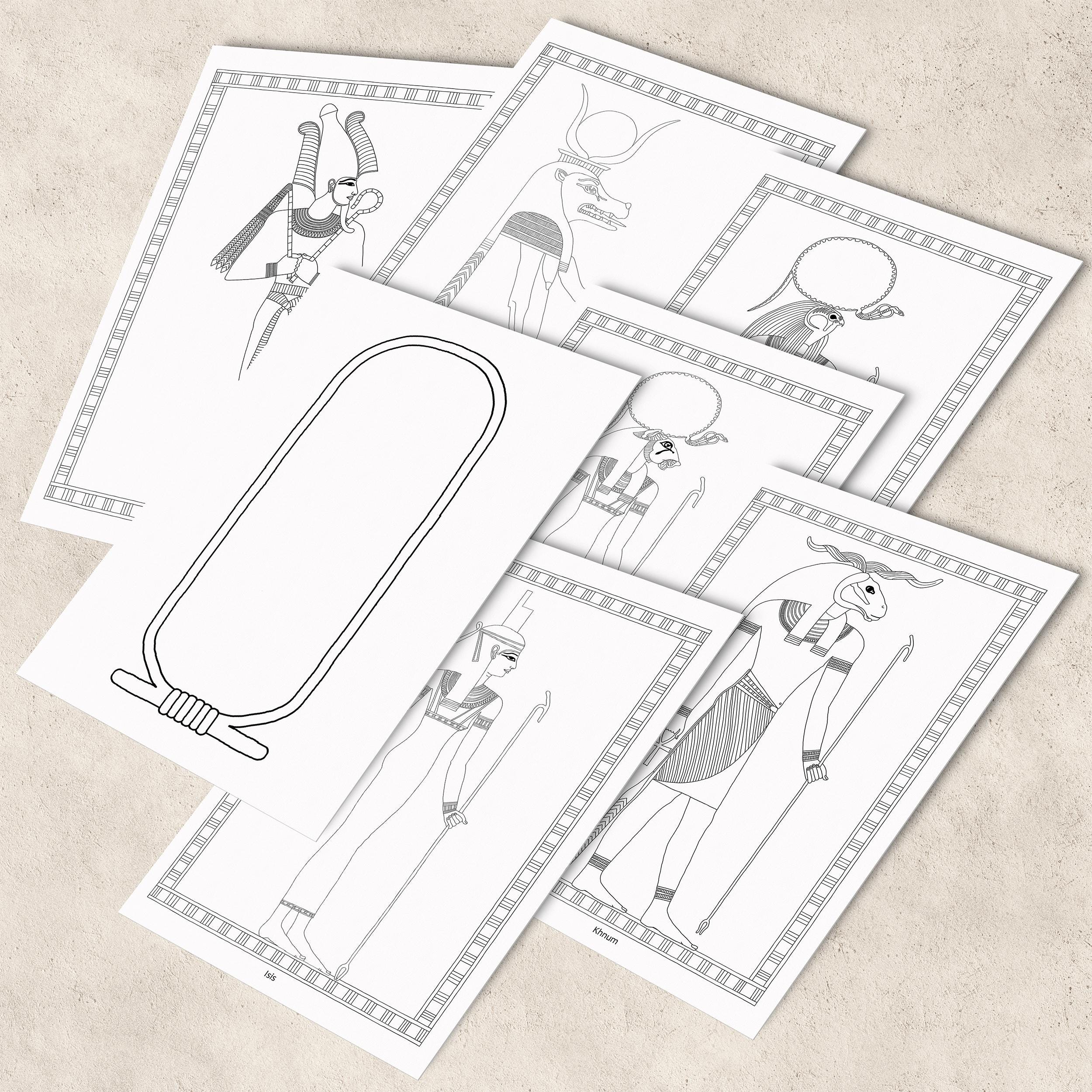 Ancient Egypt Colouring Pages Printable PDF File 33 Egyptian God and ...