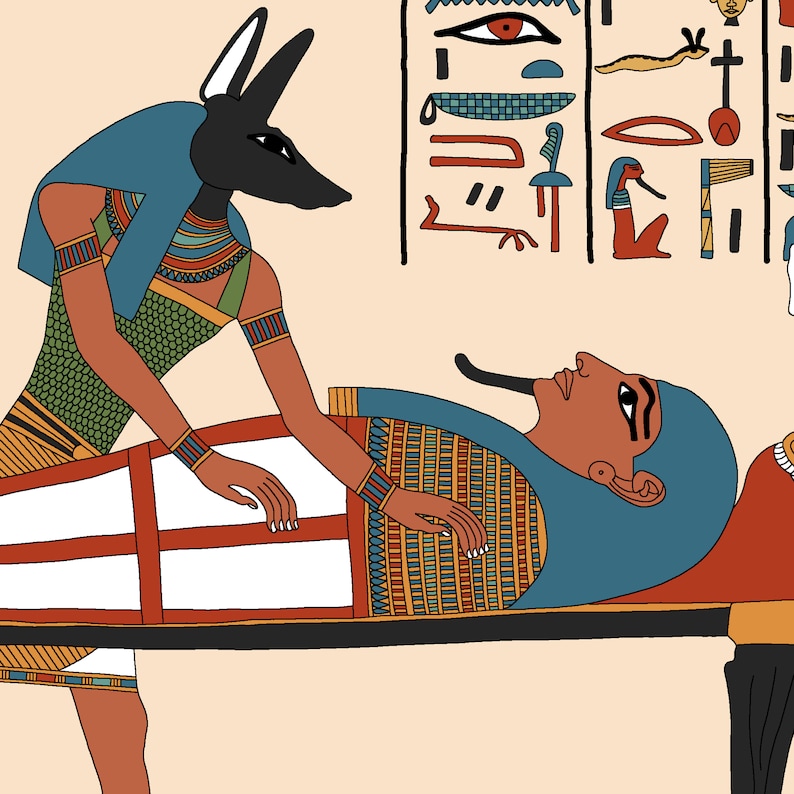 Ancient Egyptian Reproduction Unframed Art Print Anubis, Isis ...