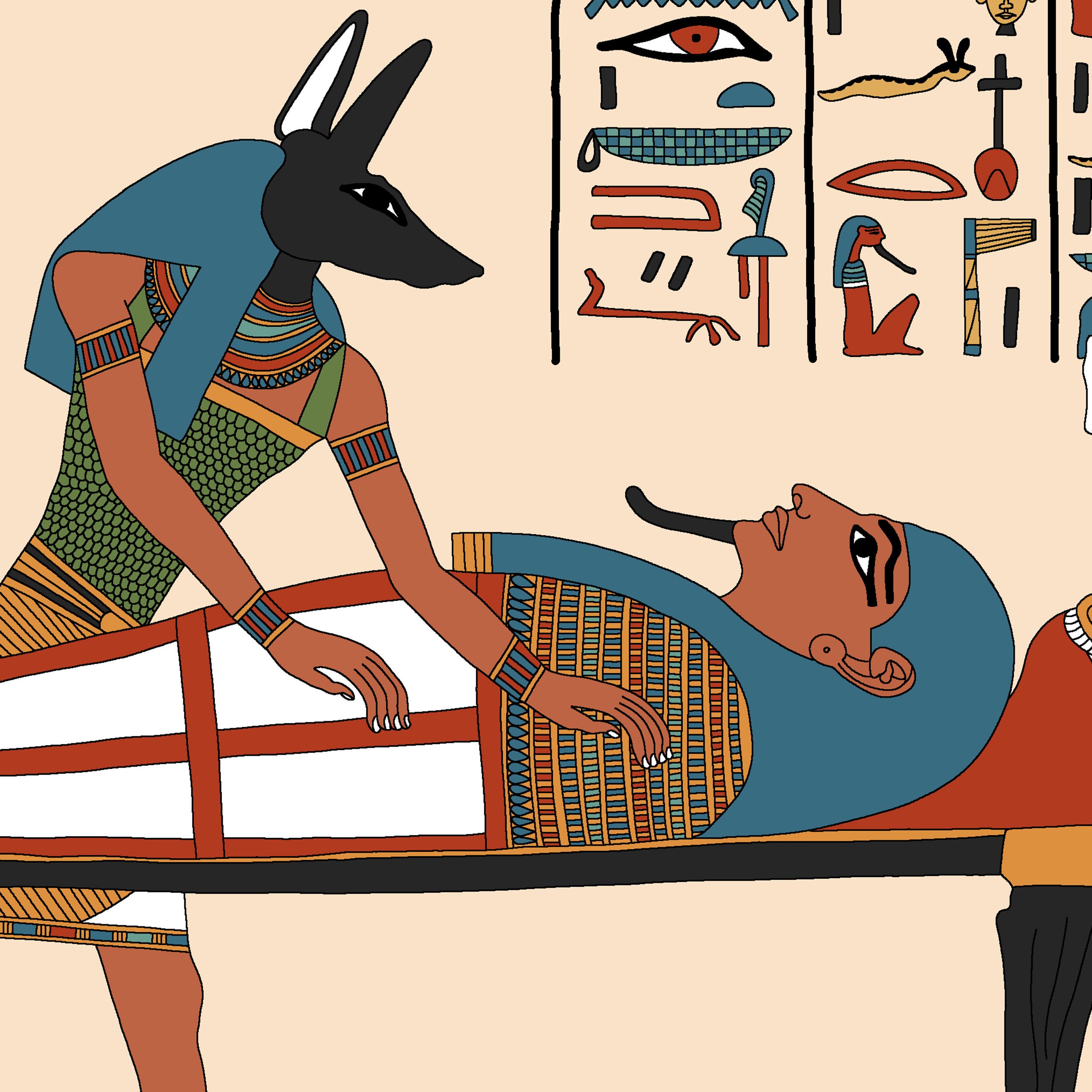 Ancient Egyptian Reproduction Unframed Art Print Anubis, Isis ...