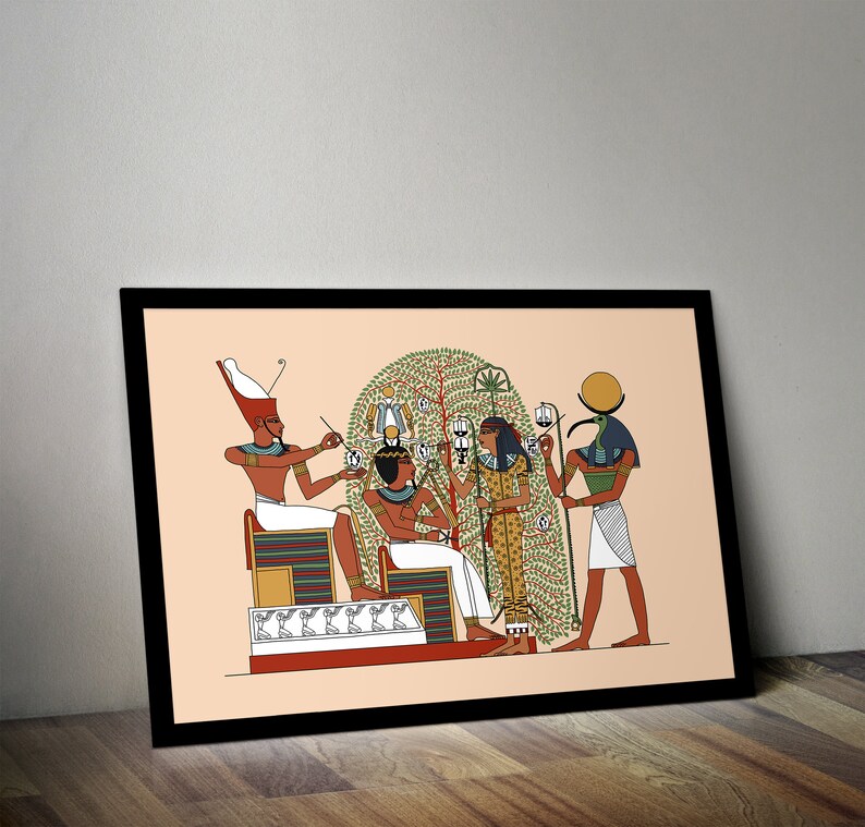 Seshat, Thoth, and the Sacred Persea Tree - Ancient Egyptian A-size ...