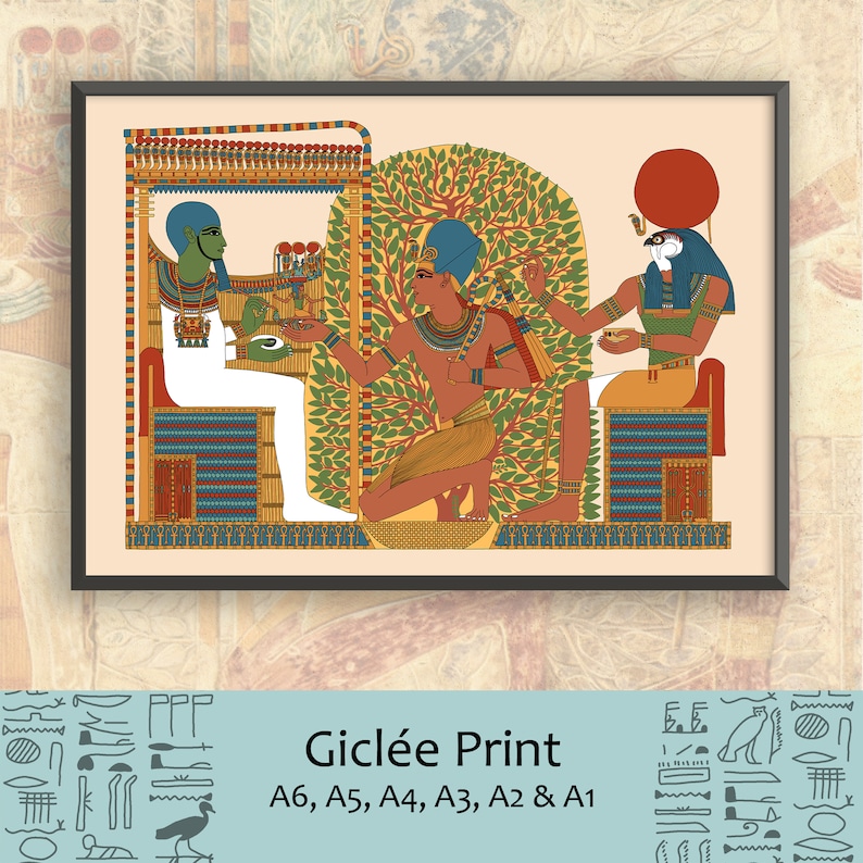 Ancient Egyptian Reproduction Art Unframed Print: Pharoah Seti Beneath ...