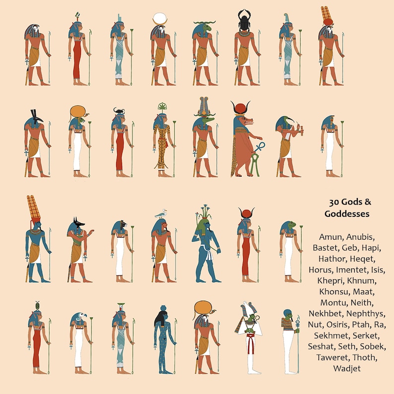 Ancient Egypt Colouring Pages Printable PDF File 33 Egyptian God and ...