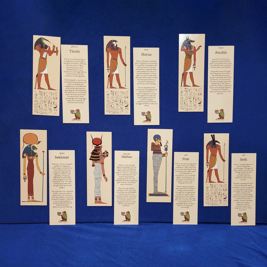 Ancient Egyptian God and Goddess Bookmarks 8 Unique - Etsy