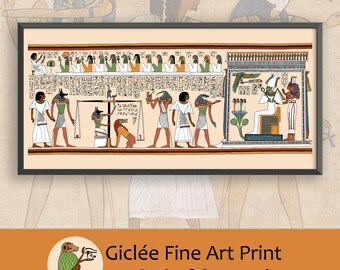 Ancient Egyptian Wall Art, Eye of Horus, Thoth God, Ibis, Sun Disc ...