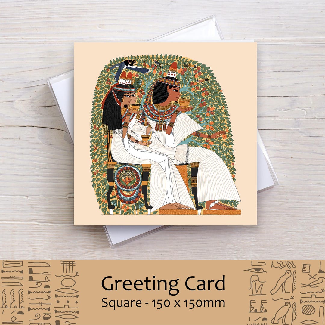 Ancient Egyptian Square Greeting Card beneath the Sycamore Userhat ...