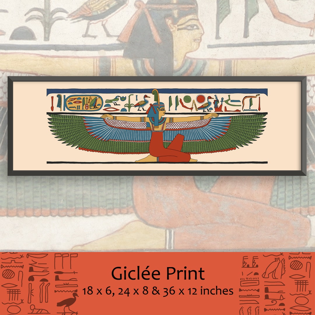 Ancient Egyptian Reproduction Unframed Art Print - Maat, the Winged ...