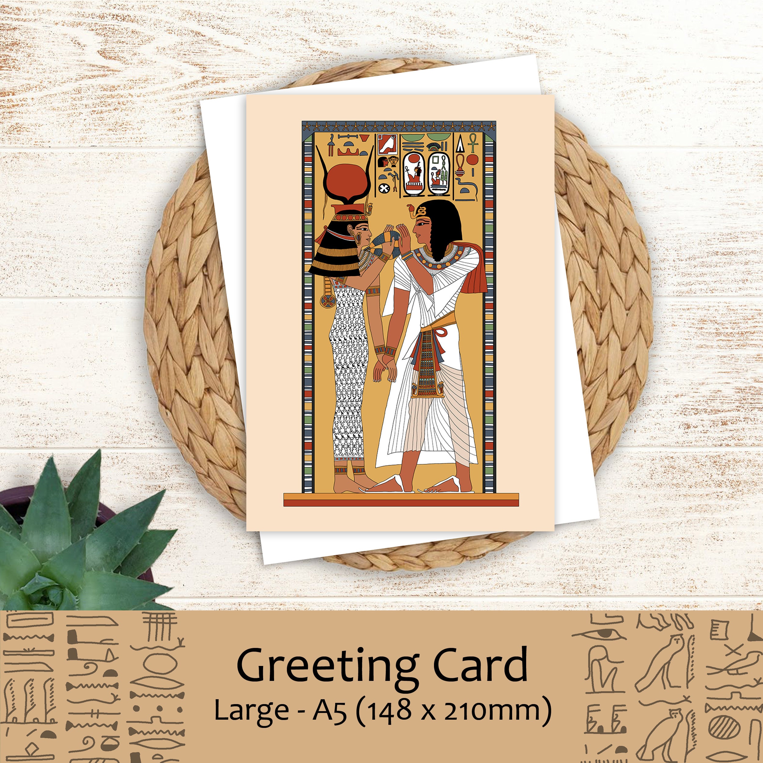 Ancient Egyptian A5 Greeting Card the Goddess Hathor and King Seti I ...