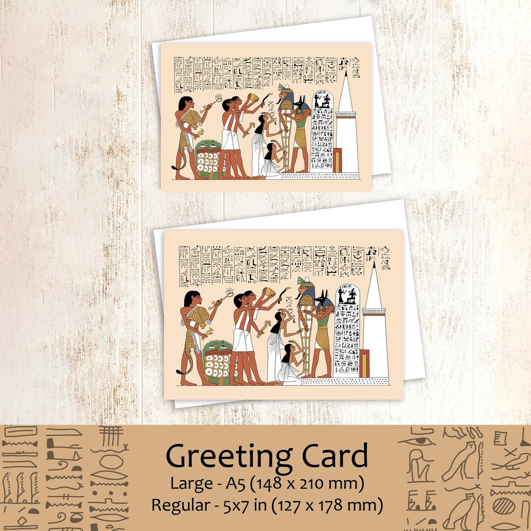 Opening of the Mouth Ceremony - Ancient Egyptian A5 and 5 X 7 Greeting ...