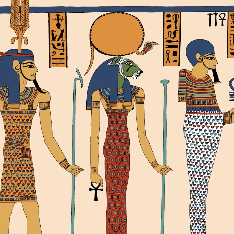Ancient Egyptian Reproduction Unframed Art Print the Triad of Memphis ...