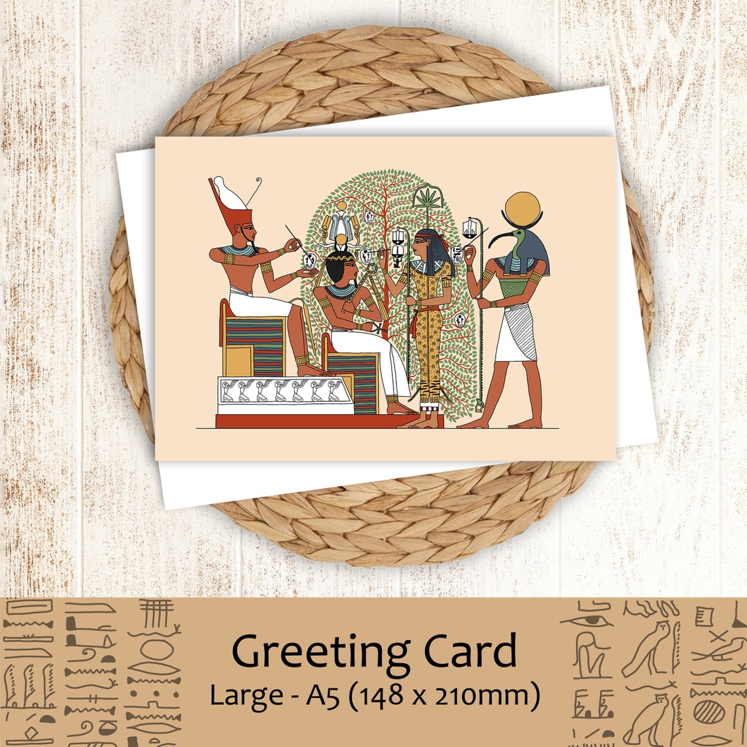 Ancient Egyptian Greeting Card: Ramesses, Atum, Seshat, Thoth (A5) - Etsy