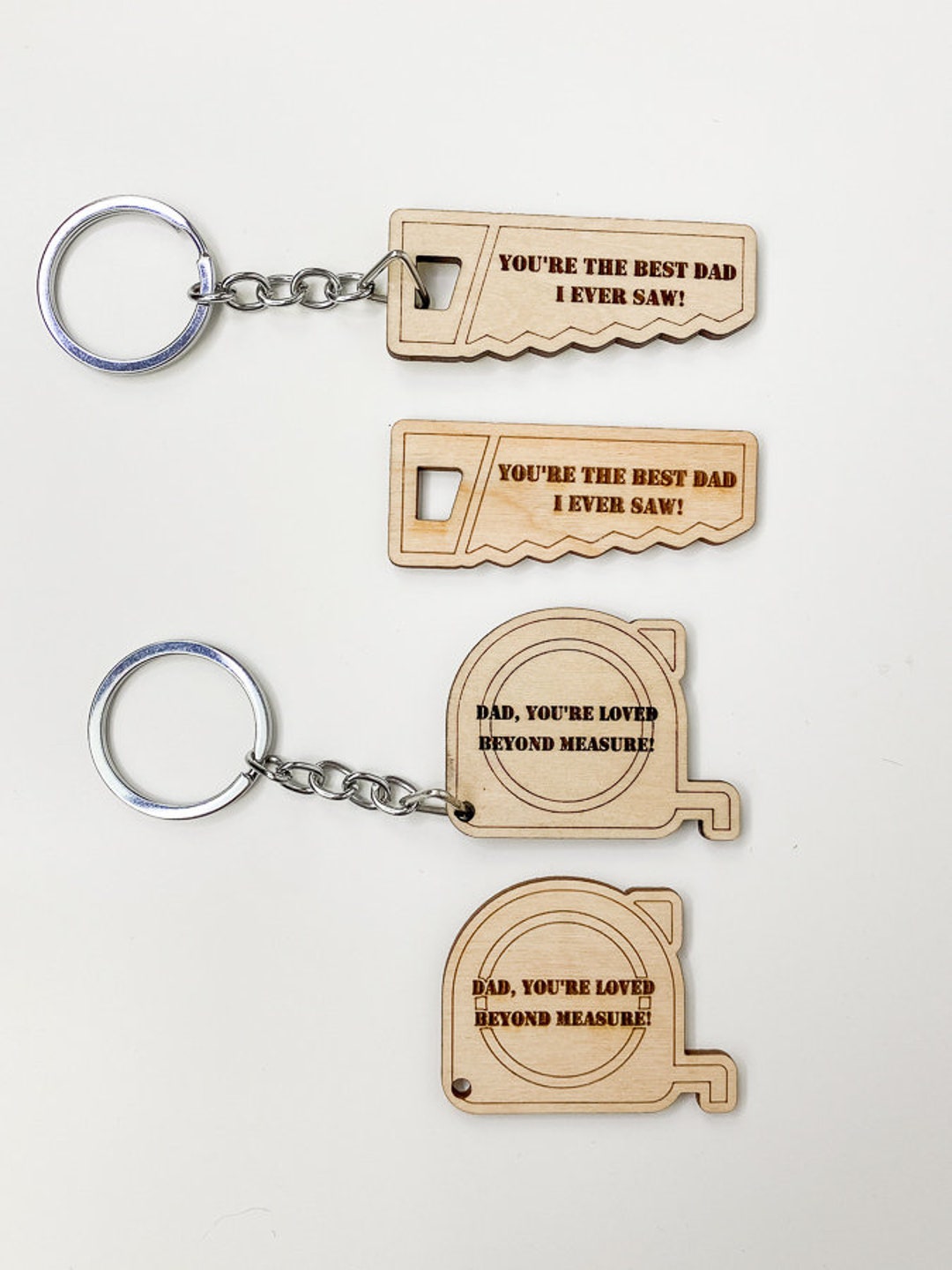 Engraved Wood Keychain, Father’s Day Gift, Best Dad I Ever Saw Keychain ...
