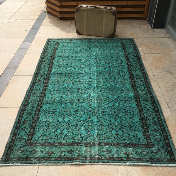 Green Overdyed Rug - Etsy