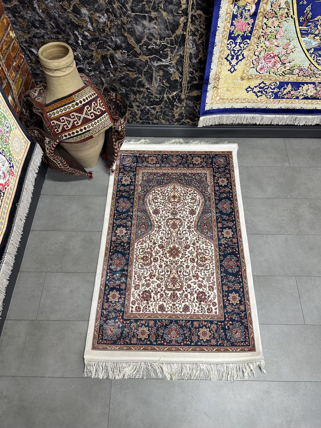 3x4 Janamaz Prayer Mat,blue Prayer Rug,muslim Gift,eid Gift Rug,İslamic ...