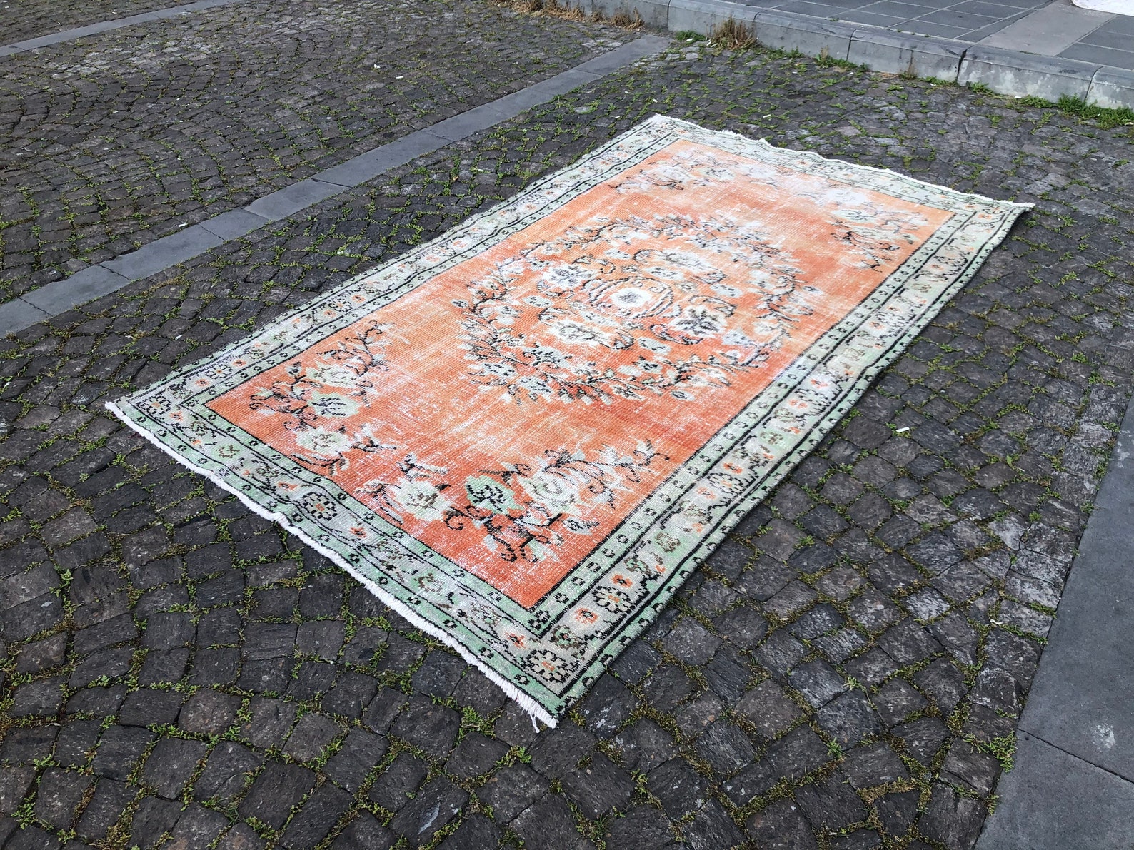 Large Oushak Rug 4.8x7.9ft Oushak Orange Rug Vintage | Etsy