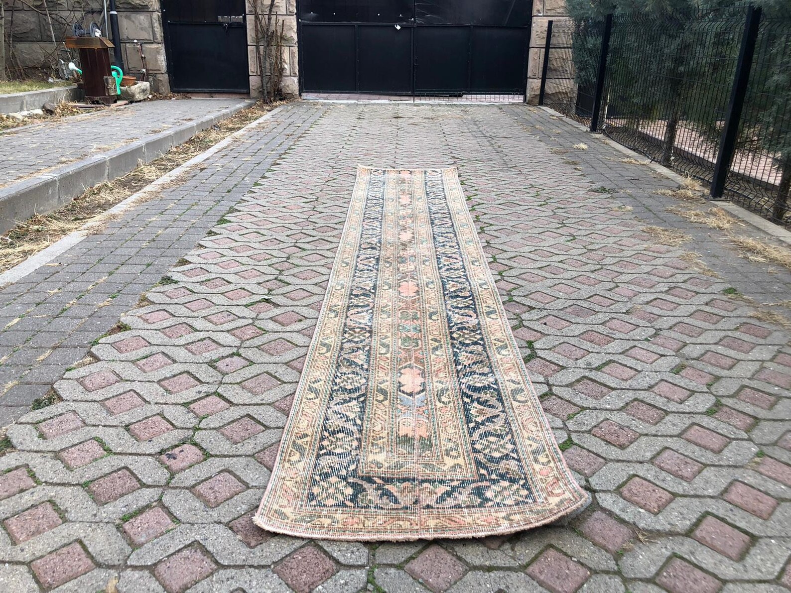 Pink Turkish Runner Rug * Long Oushak Runner Rug * Kitchen Rug ...