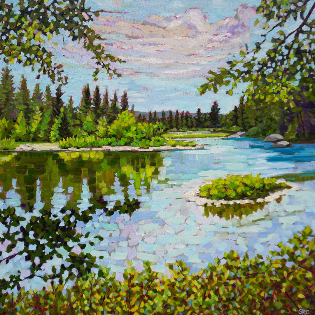 Reflective River, Original Painting, Oil Painting, Impressionism, One ...