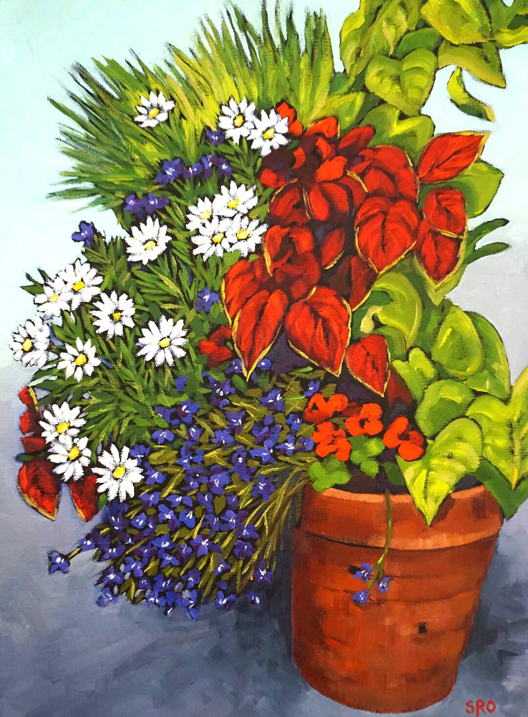 Hosta Harmony, Original Painting, Oil Painting, Impressionism, One-of-a ...